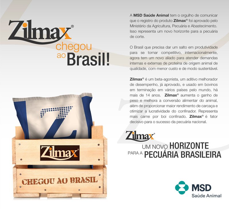 Zilmax chegou ao Brasil, produto da MSD Saúde Animal